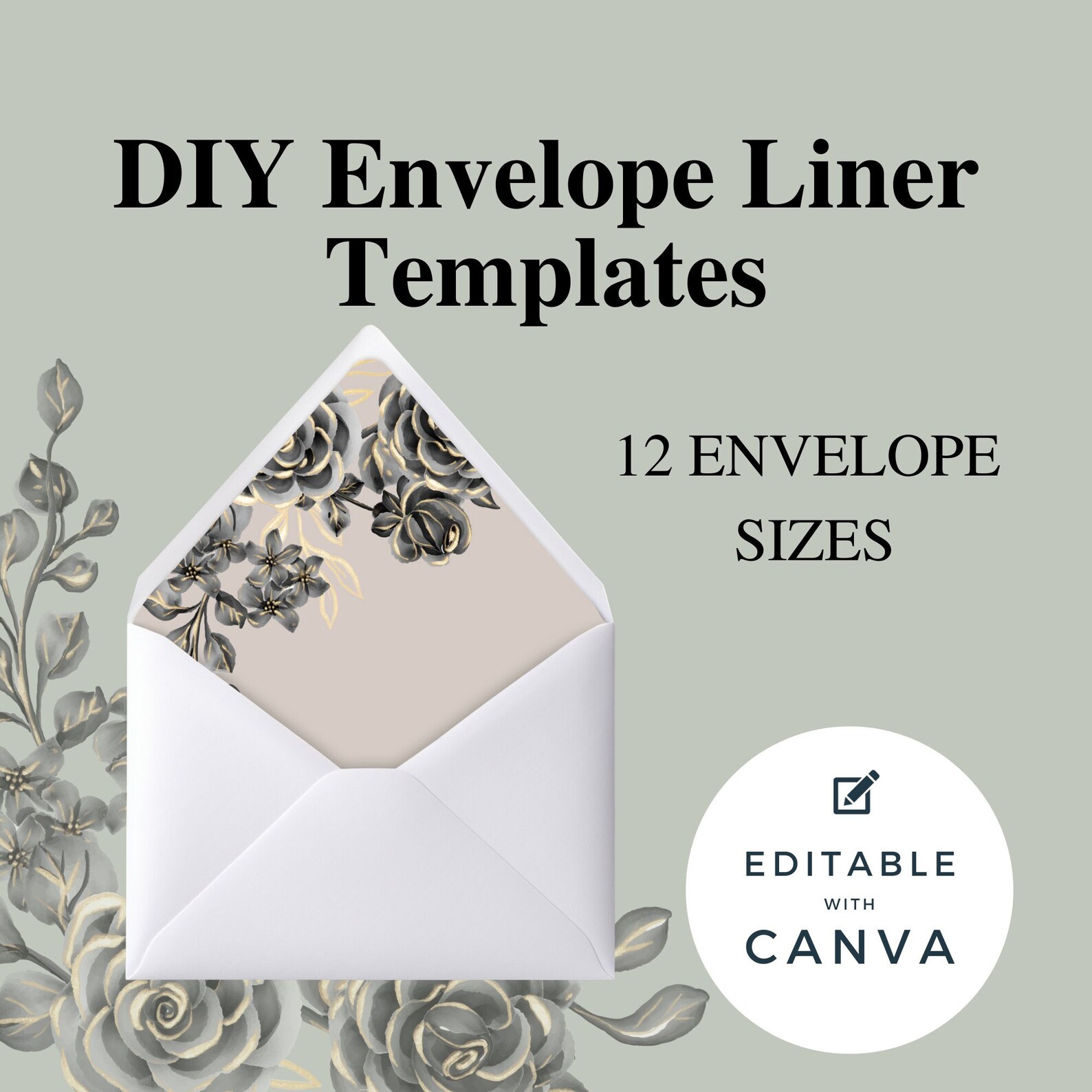 DIY Envelope Liner, Envelope Liner Templates on Canvas, Wedding ...