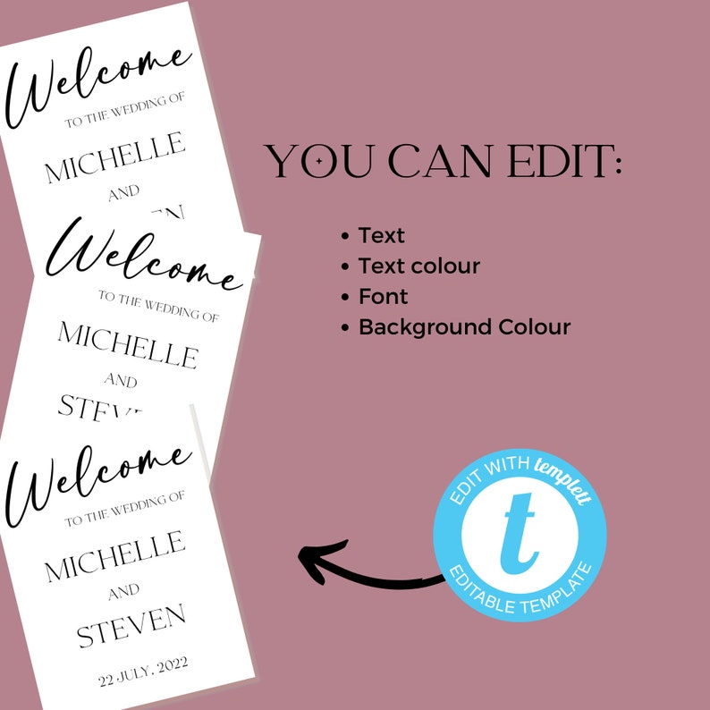 Minimalist Wedding Welcome Sign Welcome Wedding Sign Script - Etsy