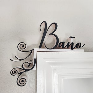 Baño Door Topper / Bano Sign / Bathroom Door Topper / Over the Door ...