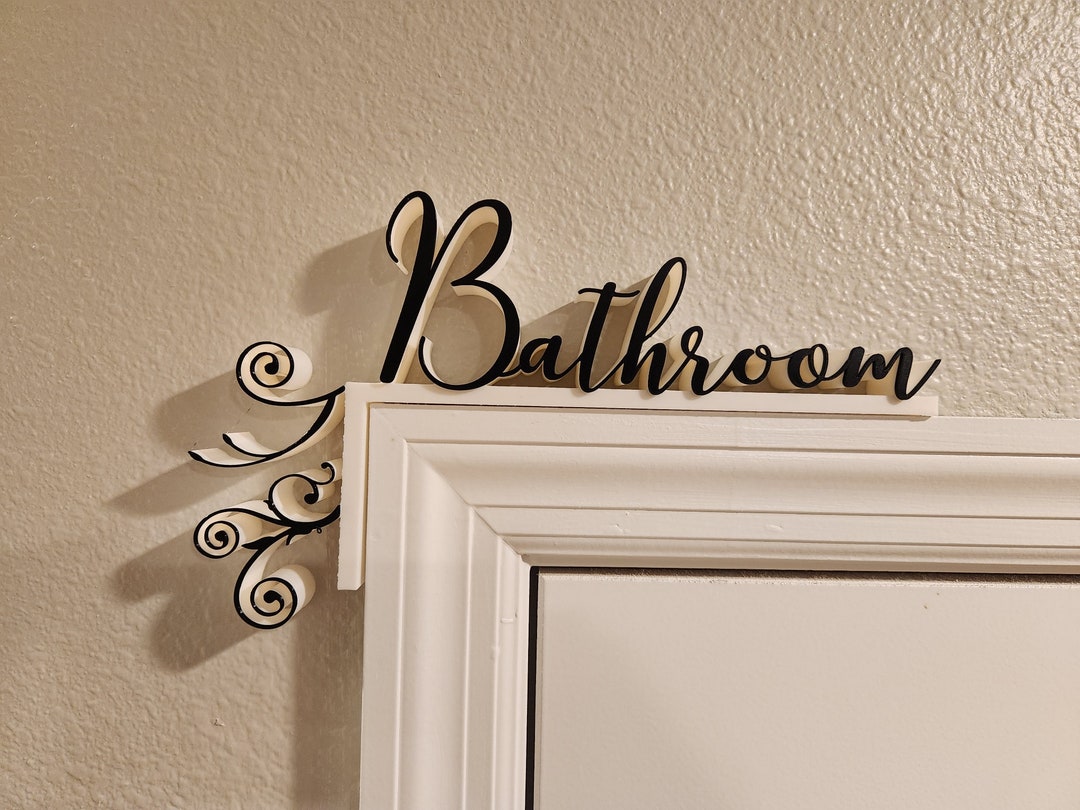 3D Printed Bathroom Door Sign, Decorative Over-the-door Topper - Etsy