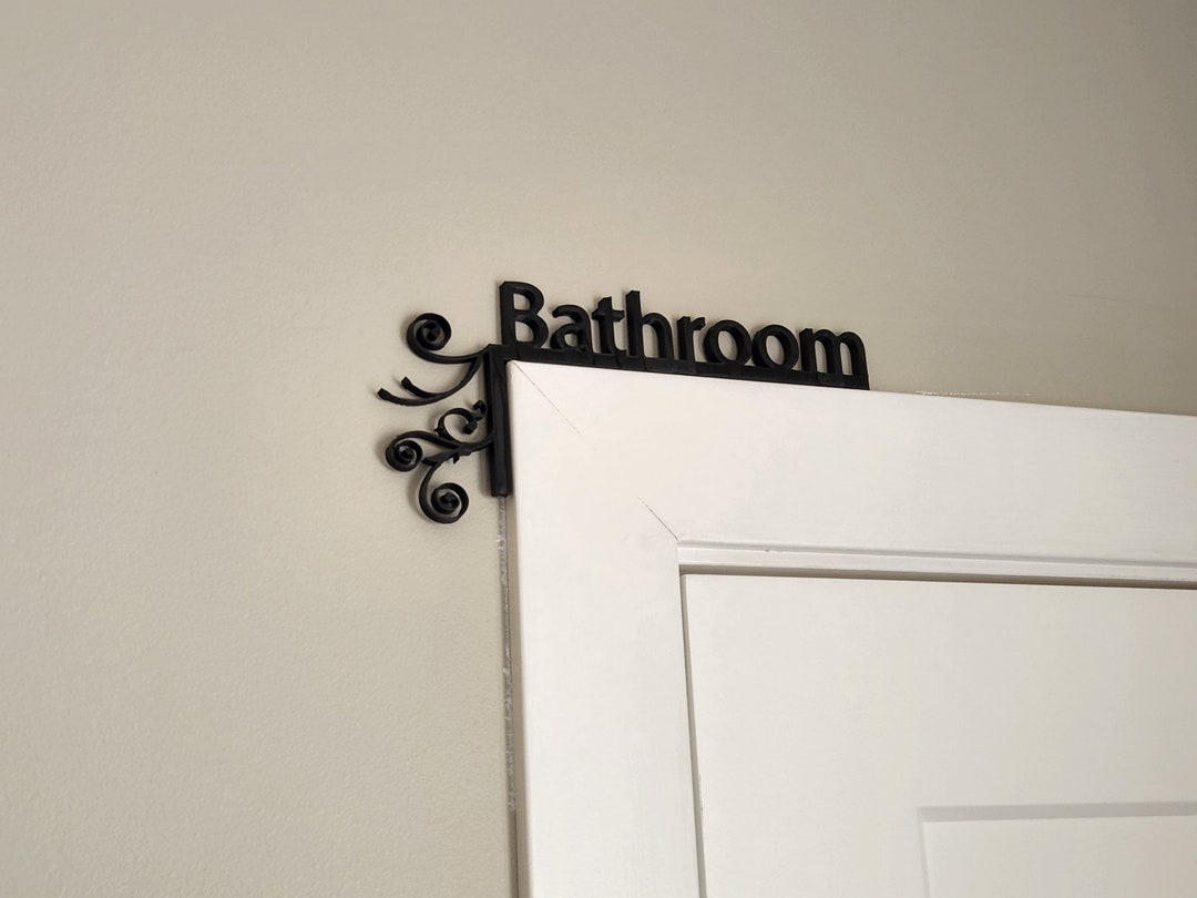 Bathroom Door Topper / Over the Door Sign / Bathroom Sign / Restroom ...