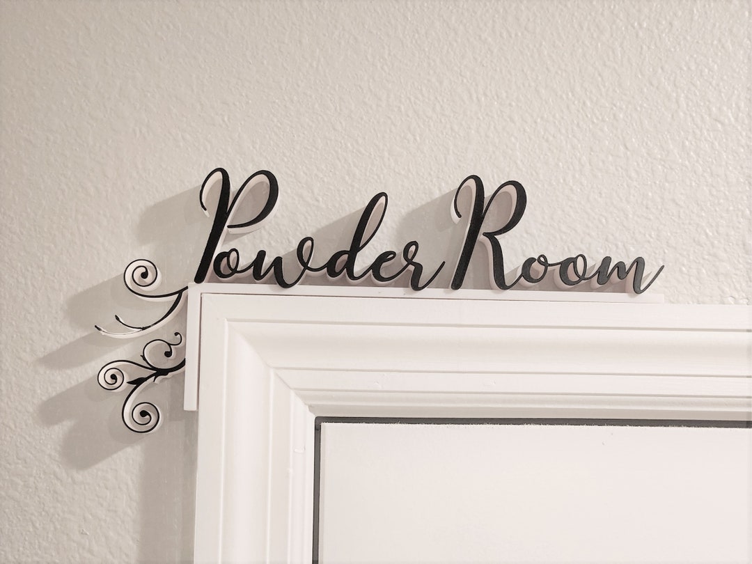 Powder Room Door Topper / Over the Door Sign / Powder Room Sign ...
