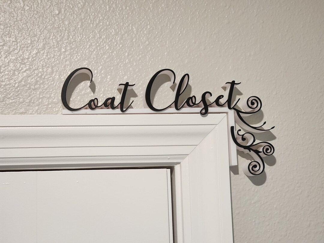 Coat Closet Door Topper / Over the Door Sign / Coat Closet Sign ...