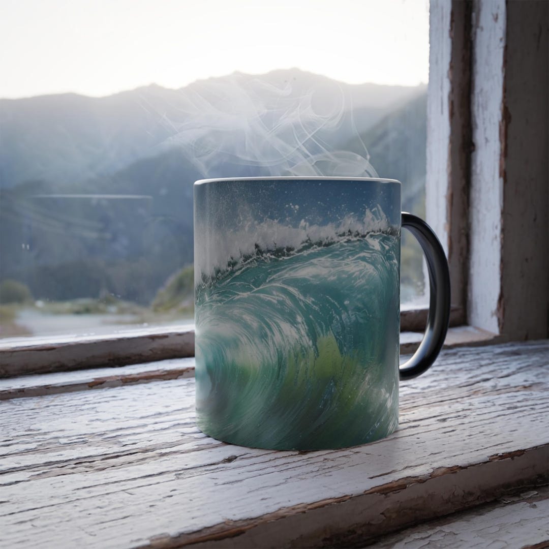 Color Morphing Mug - Aruba Ocean Waves Heat Sensitive Coffee Cup, 11oz ...