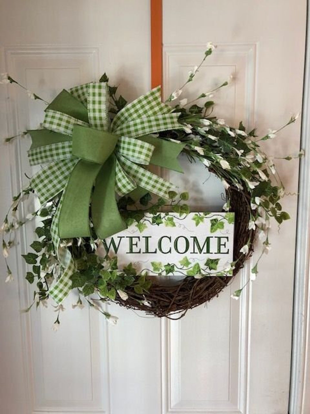 Green Ivy Wreath Welcome Wreath Spring Wreath Farmhouse Wreath Welcome ...