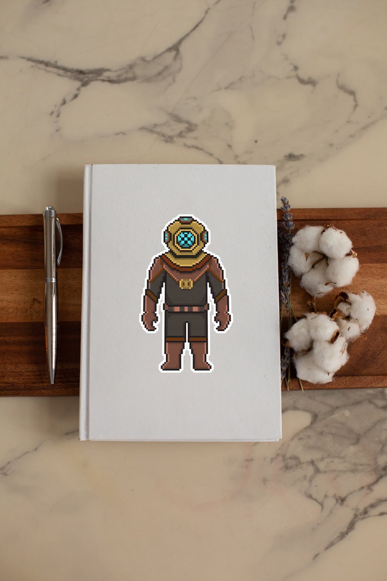 Steampunk Scuba Suit, Pixel Art, Old, Vintage, Diving Suit, Digital Art ...