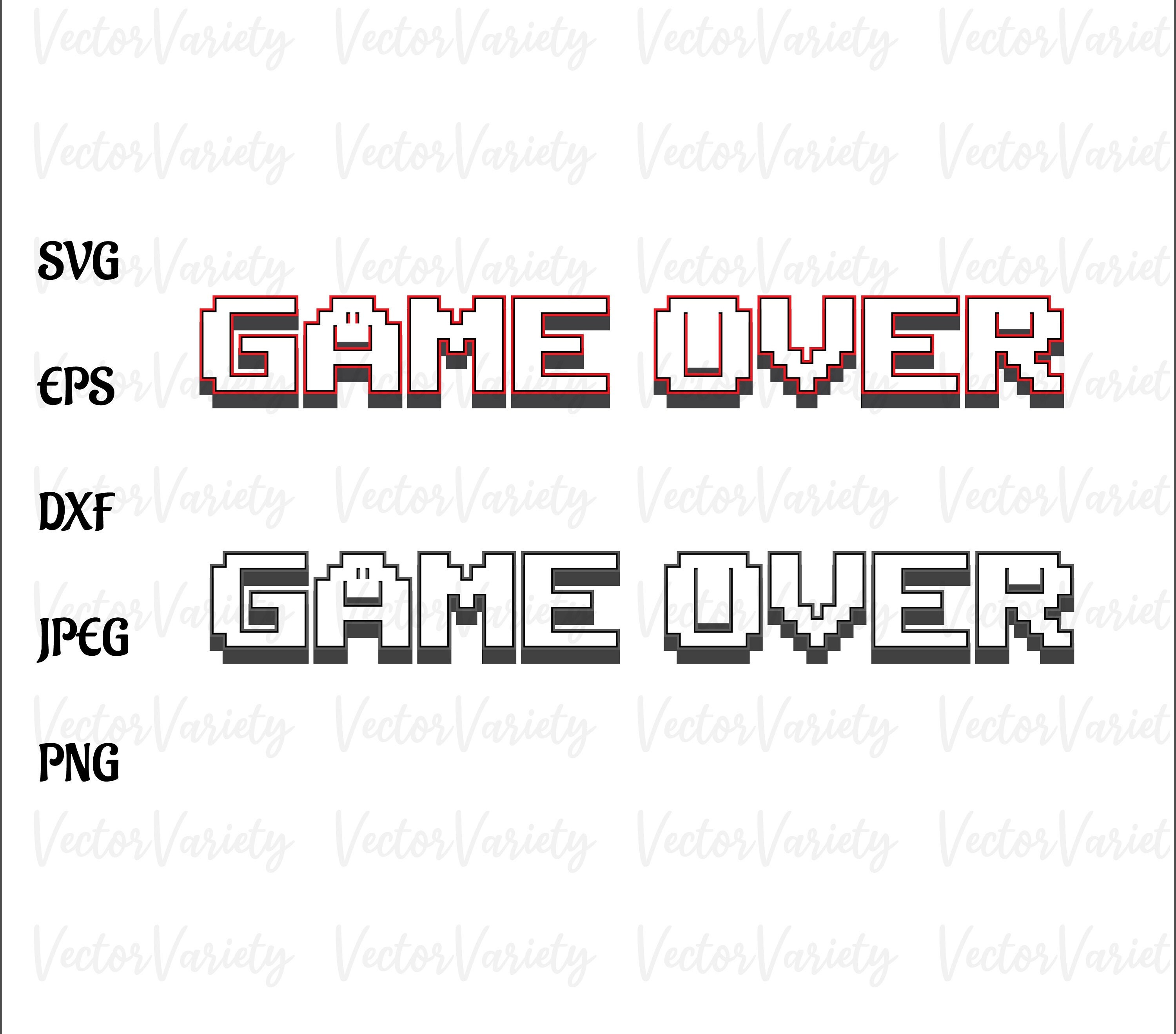 GAME OVER, Decal, Cricut, Gaming, Sticker, Sublimation Print, Digital ...