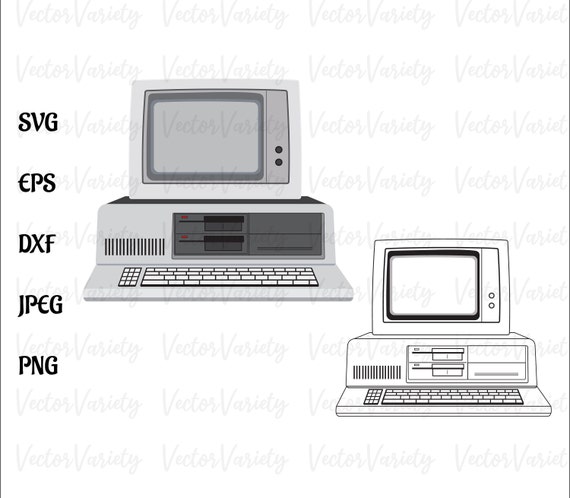 Vintage Computer Retro Outline Illustration Cut File Svg - Etsy