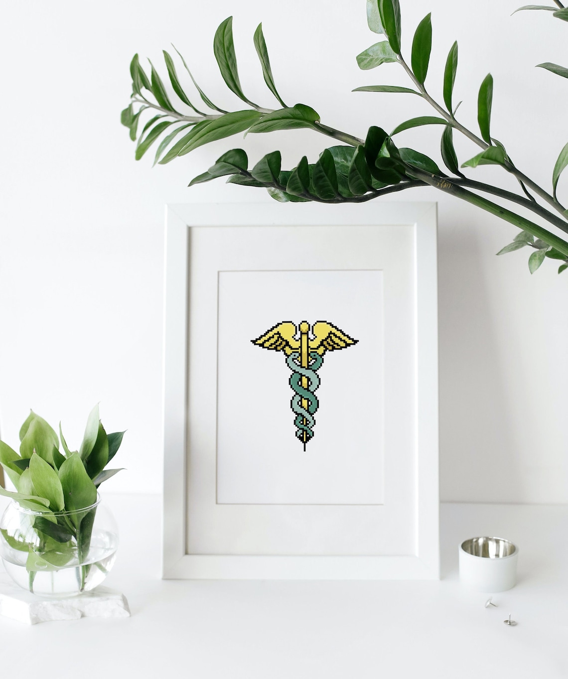 Caduceus, Pixel Art, Staff of Hermes, Mercury, Health, Doctor, Digital ...