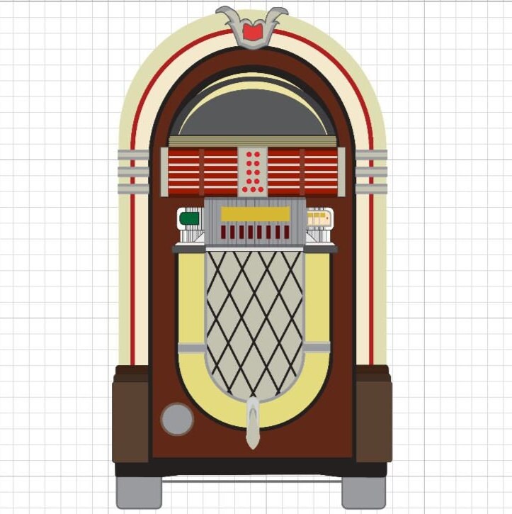 Vintage Jukebox, Retro, Cd, Outline, Illustration, Cut File, Svg, Eps ...