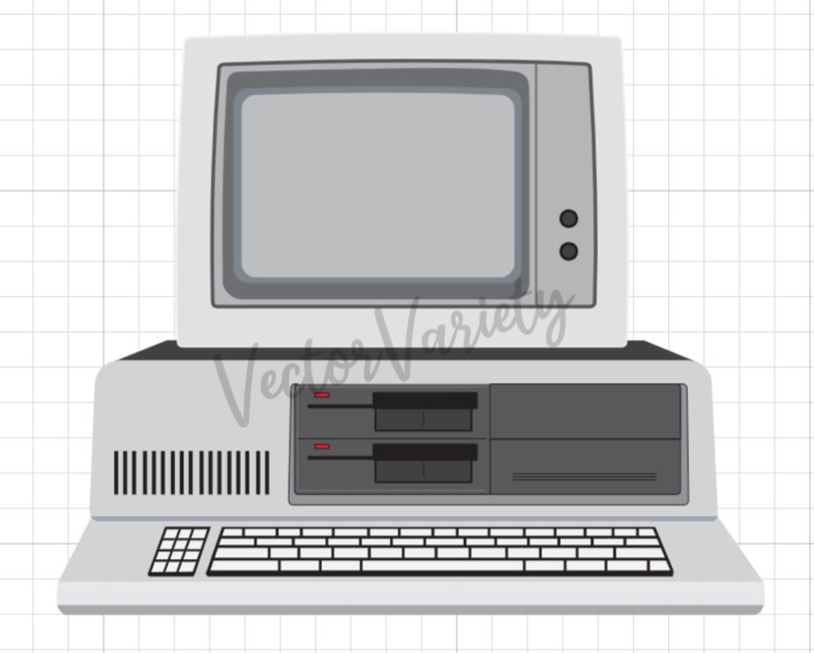 Vintage Computer, Retro, Outline, Illustration, Cut File, Svg, Eps, Png ...