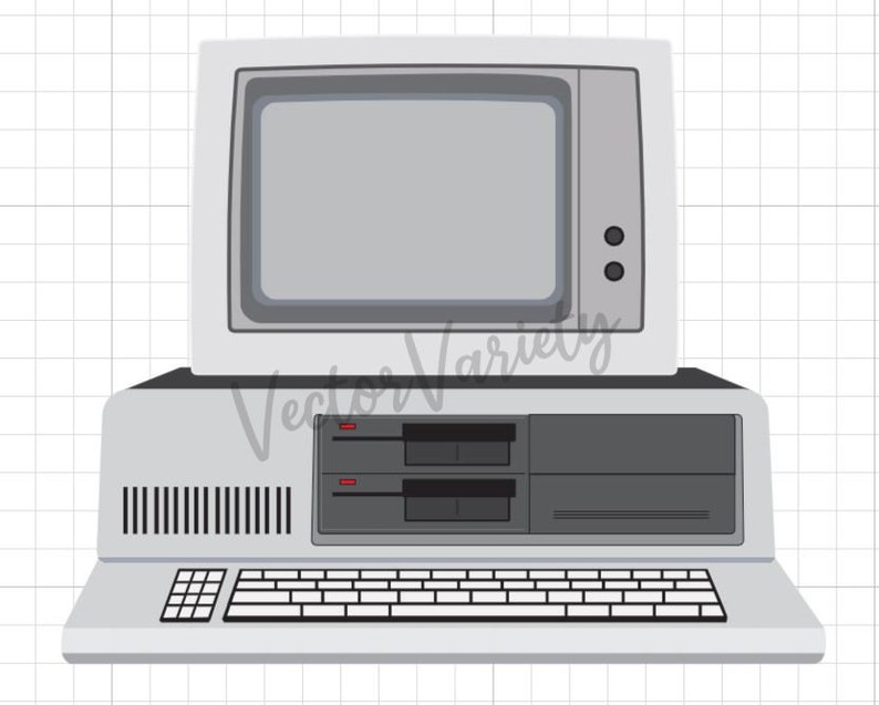 Vintage Computer, Retro, Outline, Illustration, Cut File, Svg, Eps, Png ...