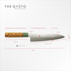 Handmade Damascus Japanese Style 20cm, 8 Inch GYŪTO Kitchen Chef Knife ...