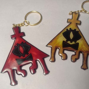 Bill Cipher, Gravity Falls, Shrinky-dink Keychains, Handmade Cartoon ...