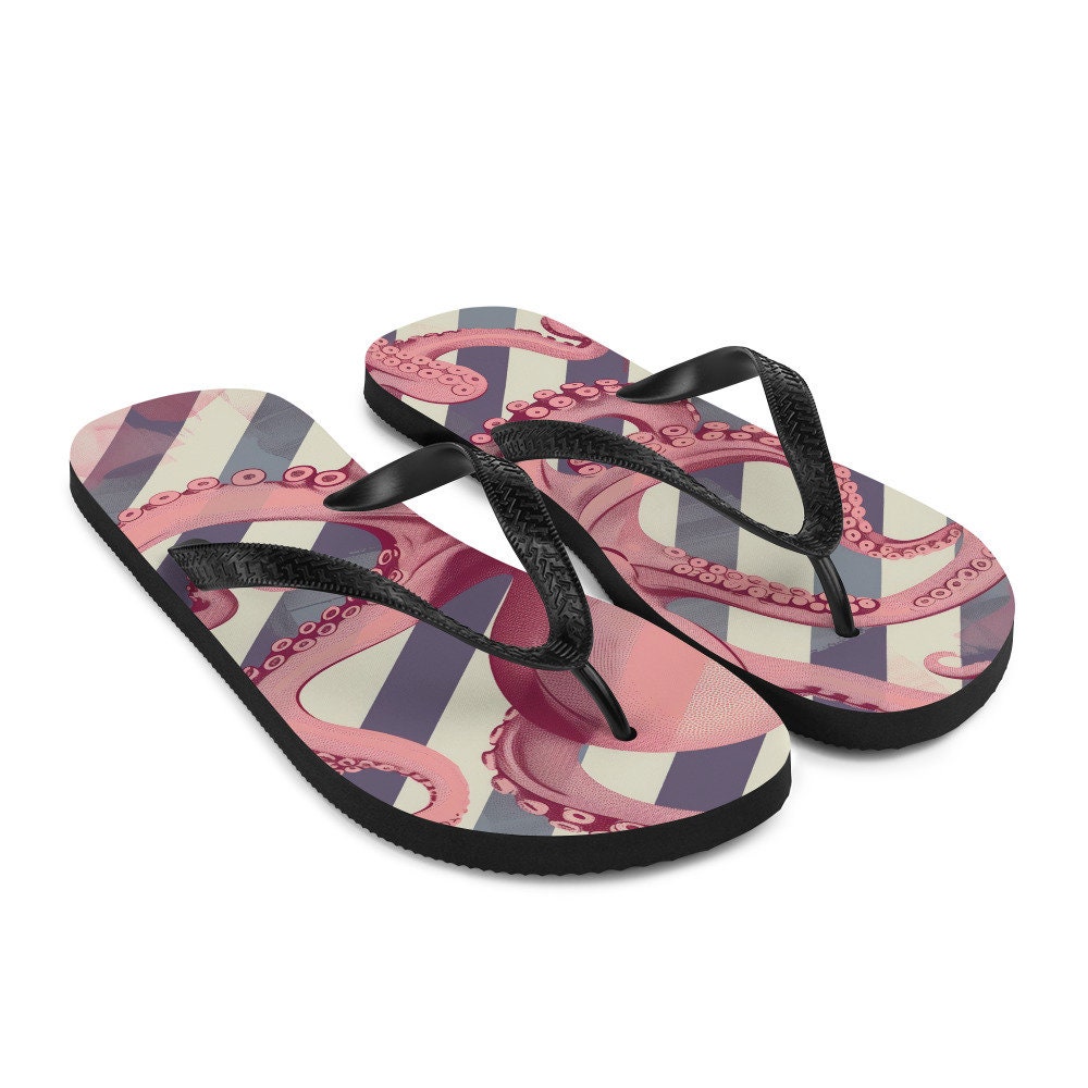 Pink Octopus Flip-flops Hour or Outdoor Slippers - Etsy