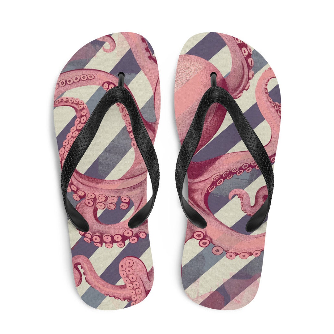 Pink Octopus Flip-flops Hour or Outdoor Slippers - Etsy