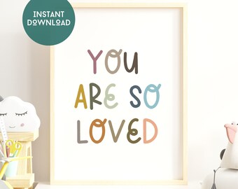 You Are so Loved DIGITAL DOWNLOAD Inspirational Wall Art Simple Home ...