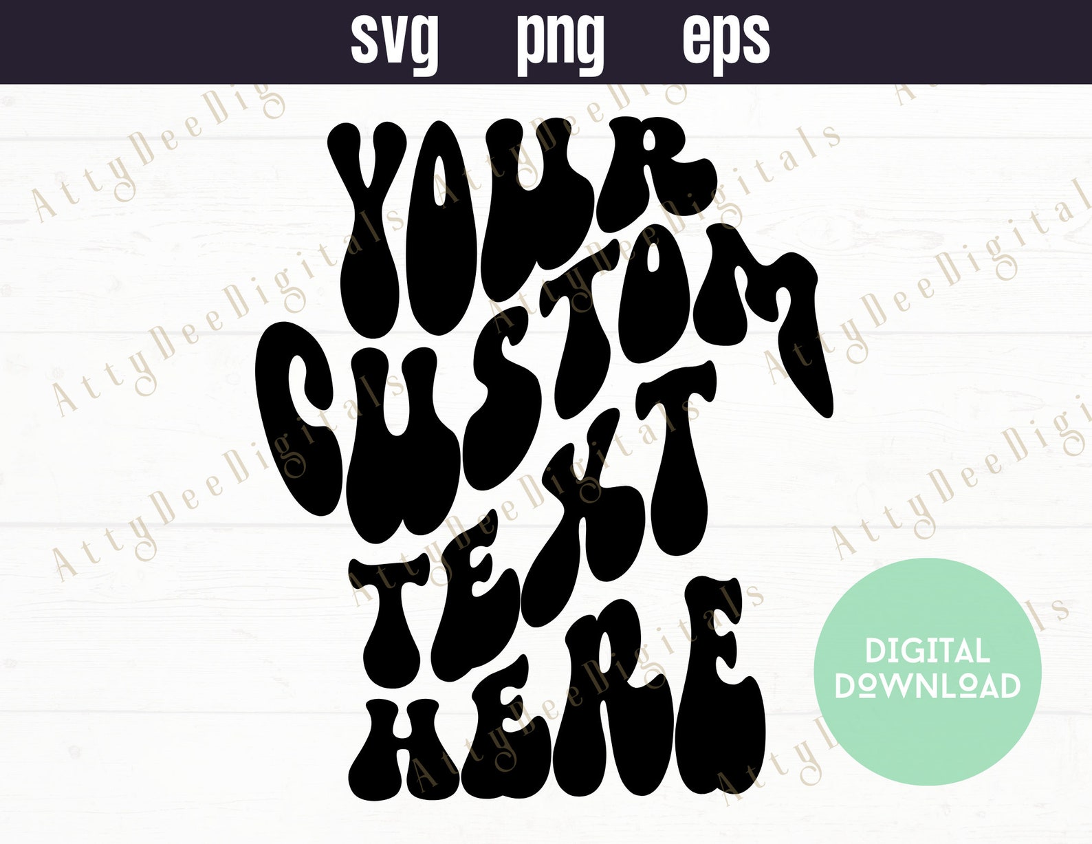 Custom Wavy Text Svg, Custom Wavy Letters Svg, Custom Wavy Stacked Svg ...