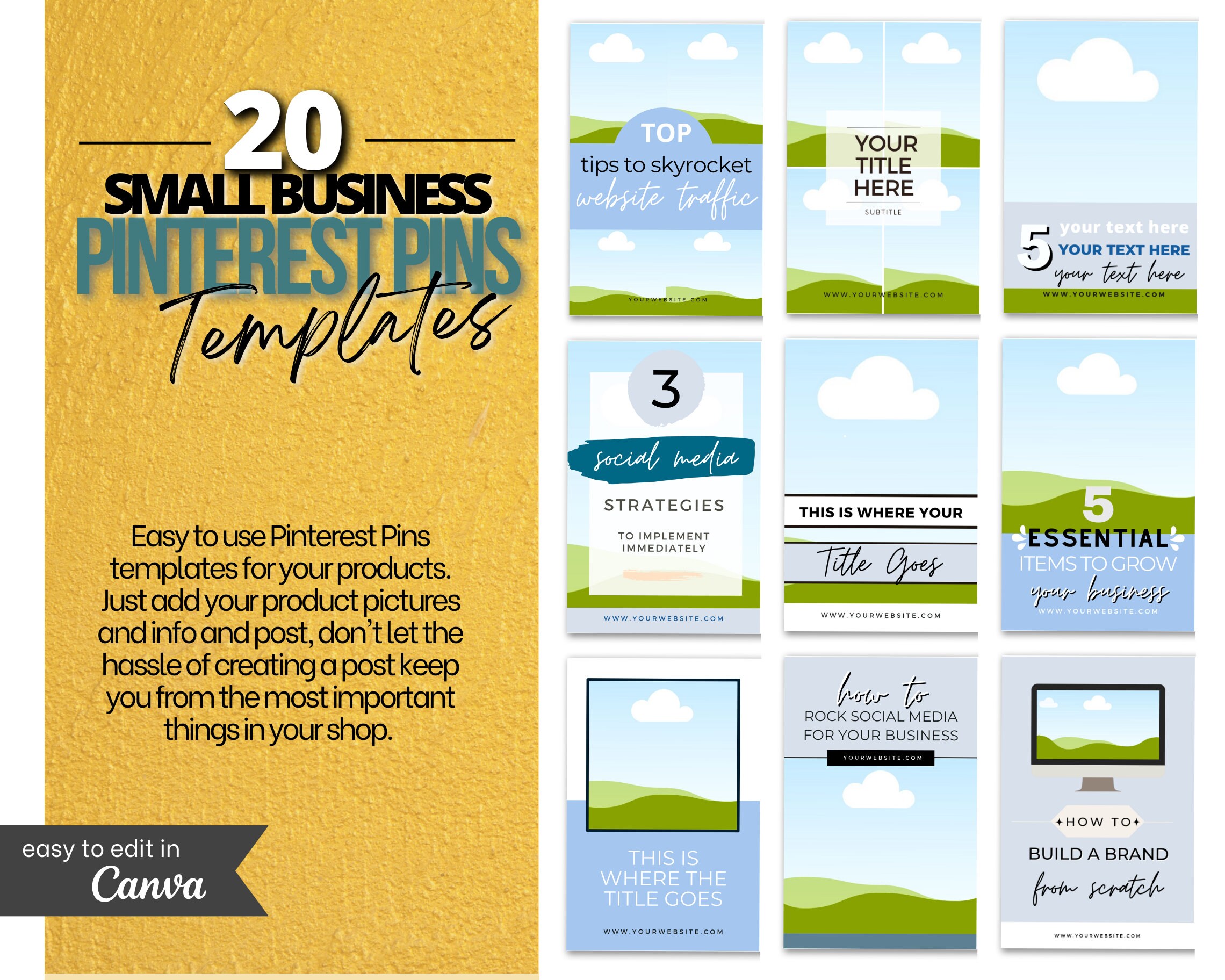 Pinterest Pins CANVA Templates, Canva, Pinterest Pin Templates ...
