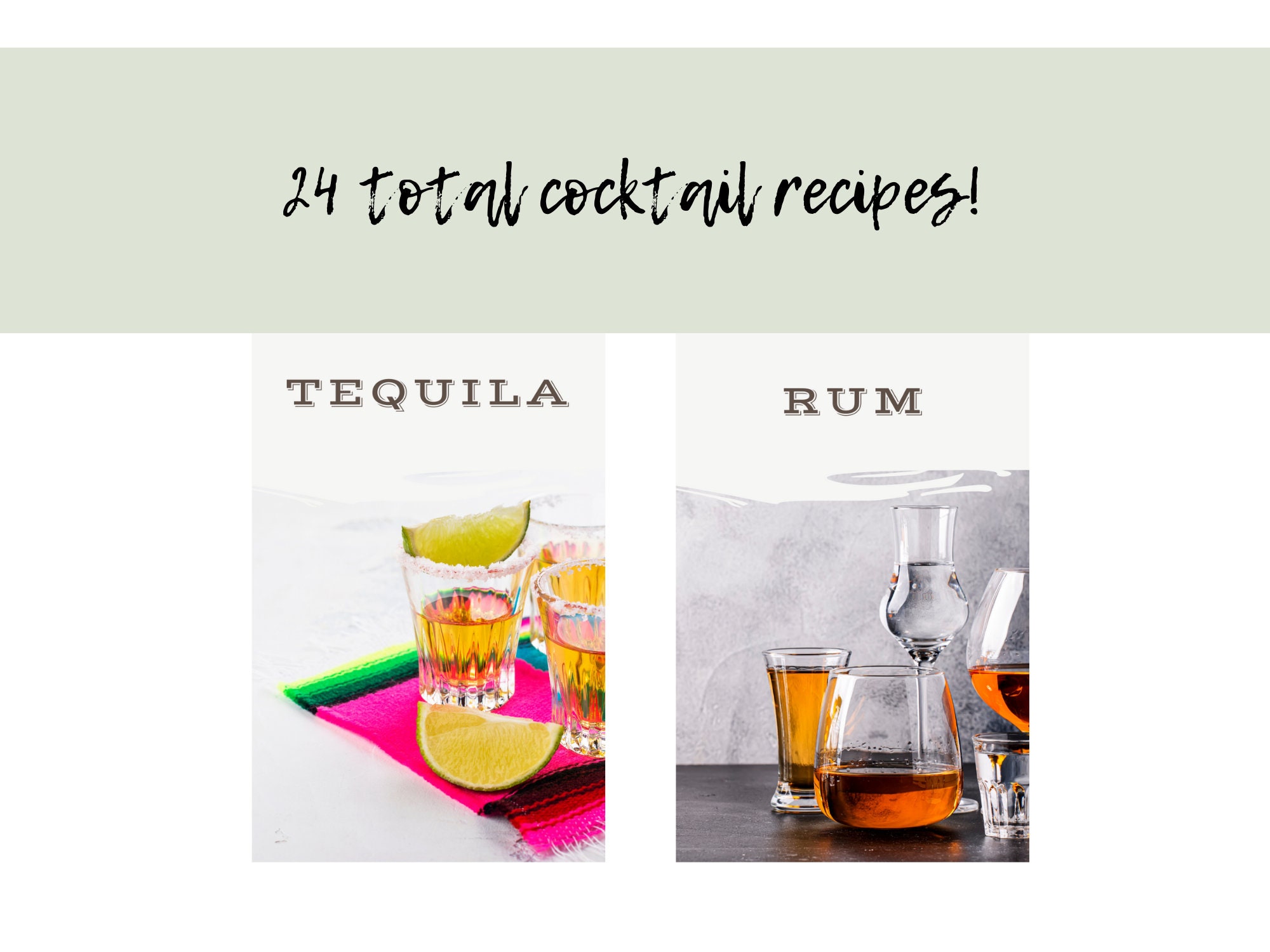 Cocktail Recipe Digital Download, Printable Cocktail Recipe Book ...