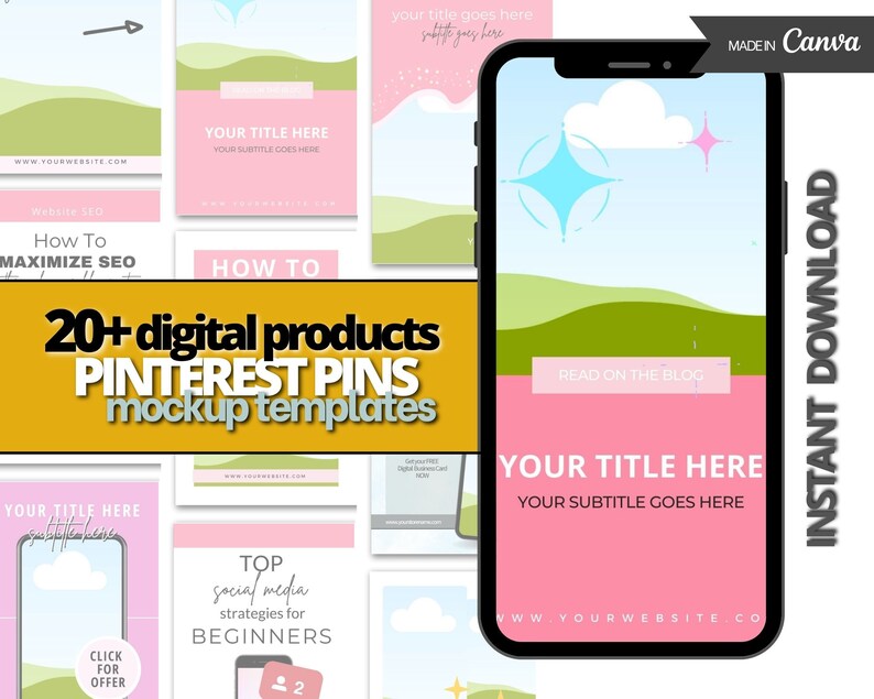 Pinterest Pin Templates, Canva, Pinterest Template CANVA, Pinterest ...