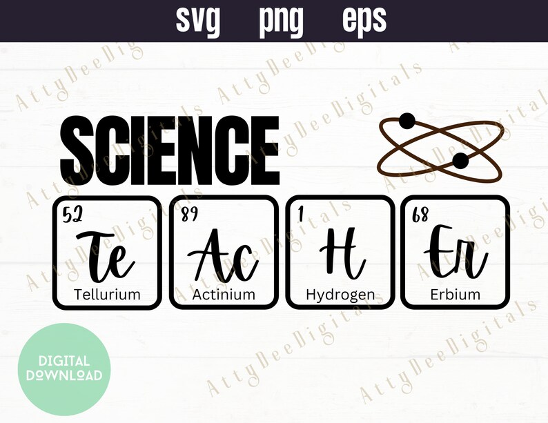 Periodic Table Teacher Svg, Png Files, Teacher Element Inspirational ...
