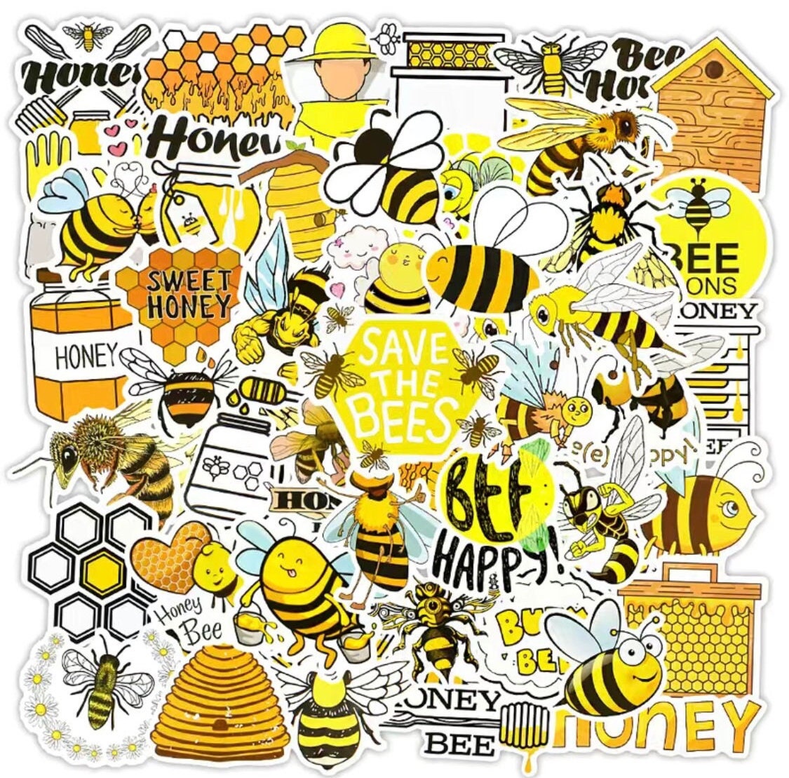 Grab Bag 10 Bee-themed Stickers - Etsy