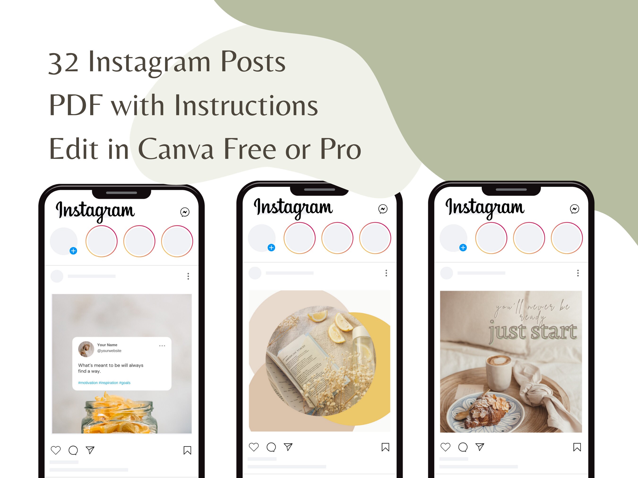Blogger Template Instagram Post Template Canva Templates - Etsy