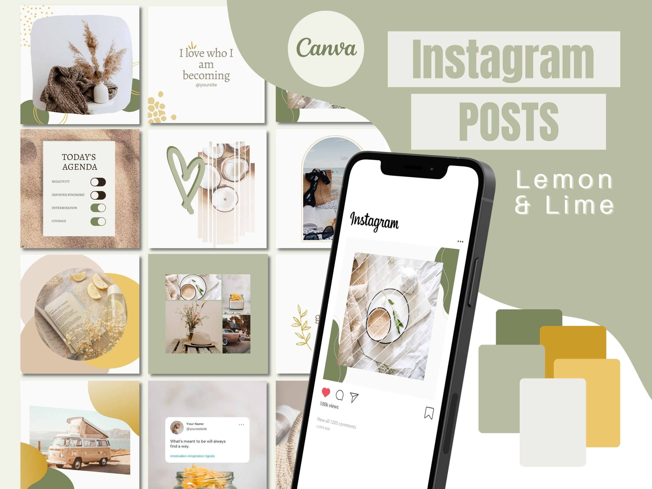 Blogger Template Instagram Post Template Canva Templates - Etsy
