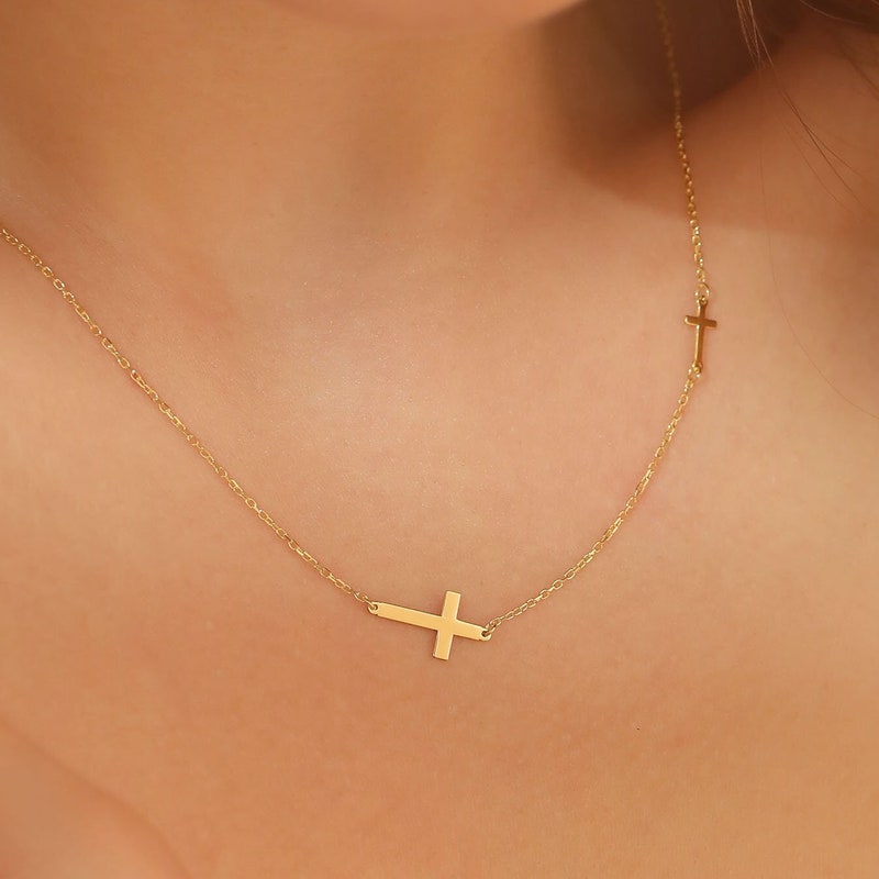 Double Cross Necklace - Etsy