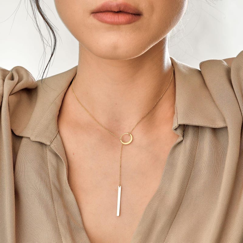 Gold Circle Necklace - Etsy