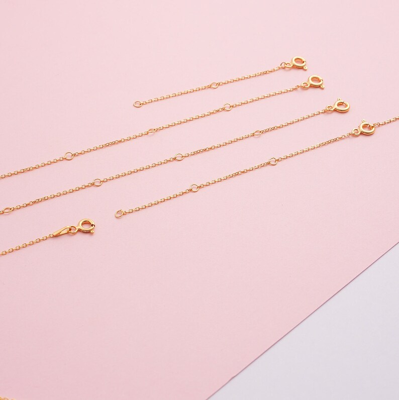 14k Solid Gold Chain Extender for Woman Dainty Adjustable - Etsy