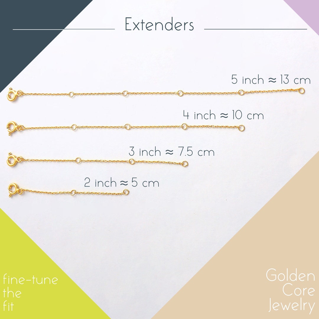 14k Solid Gold Chain Extender • Extender for Perfect Fit • Necklace ...