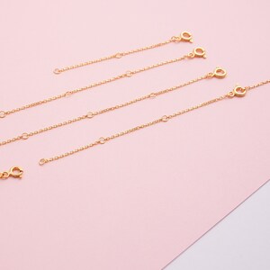 14k Solid Gold Chain Extender for Woman • Dainty Adjustable Necklace ...