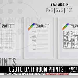 LGBTQ Bathroom Printable Bundle I, Bathroom SVG, Bathroom Svg, Pdf, Png ...