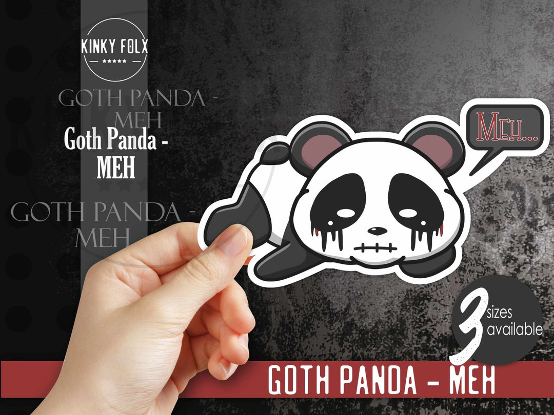 Goth Panda for a Dark Halloween, Halloween Gifts, Halloween Party ...