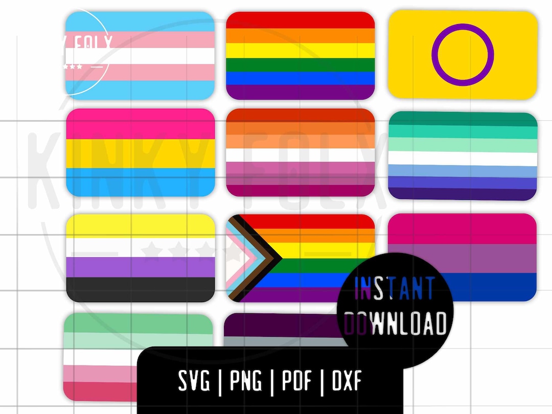 Pride Flag Set SVG | Social Justice PNG | Trans Ally Printable Sticker ...