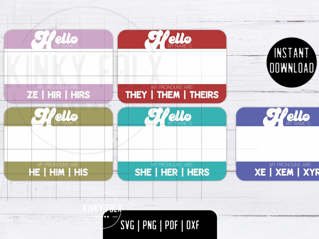 My Pronouns Set SVG | Social Justice PNG | Trans Ally Printable Sticker ...