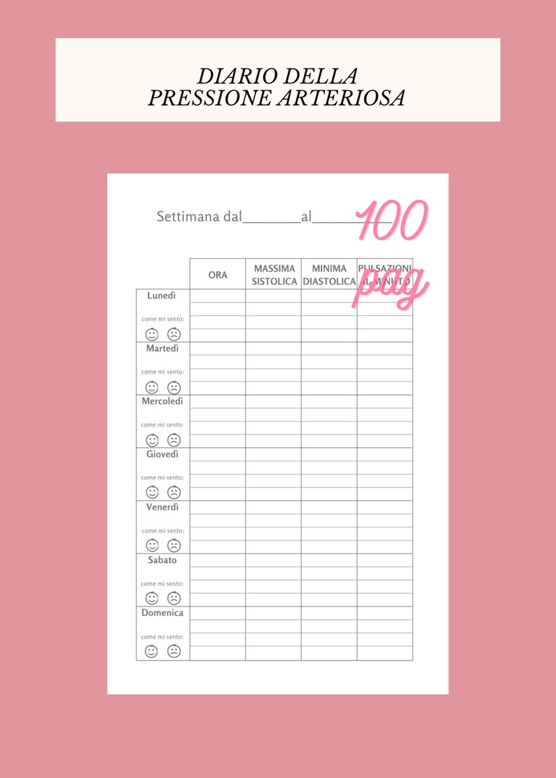 KDP INTERIOR: Blood Pressure Diary - Etsy Australia