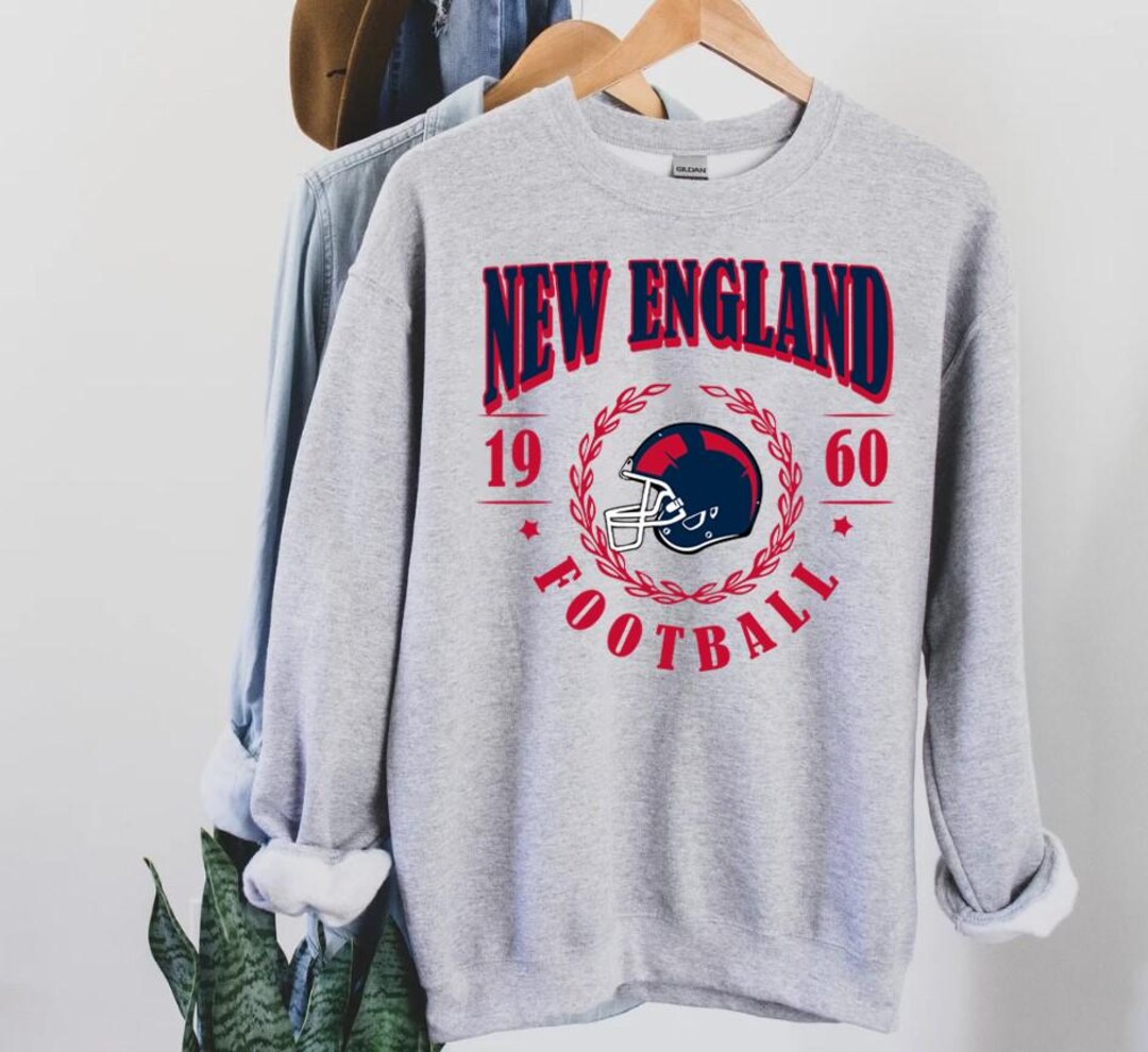 New England Football Vintage Retro Style Sweatshirt, NE Football Est ...