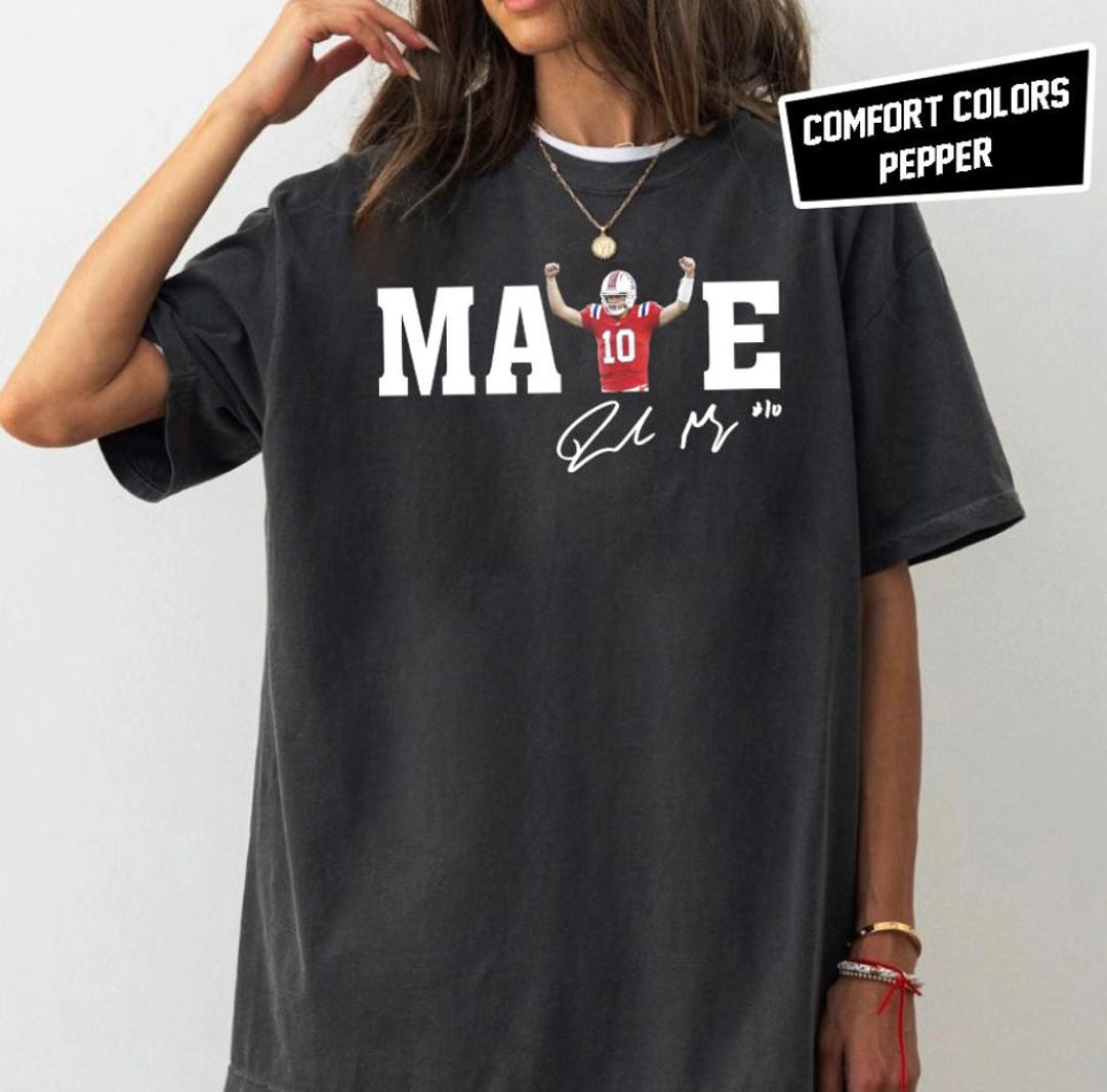 Drake Maye Retro Typography Comfort Colors Shirt, Football Y2k Rap Tee ...