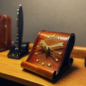 Vintage Leather Clock Unique Mantle Clock for Desk or Shelf - Etsy