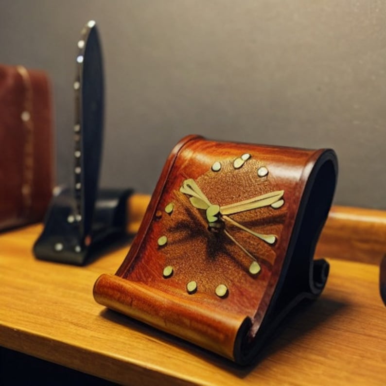 Vintage Leather Clock Unique Mantle Clock for Desk or Shelf - Etsy