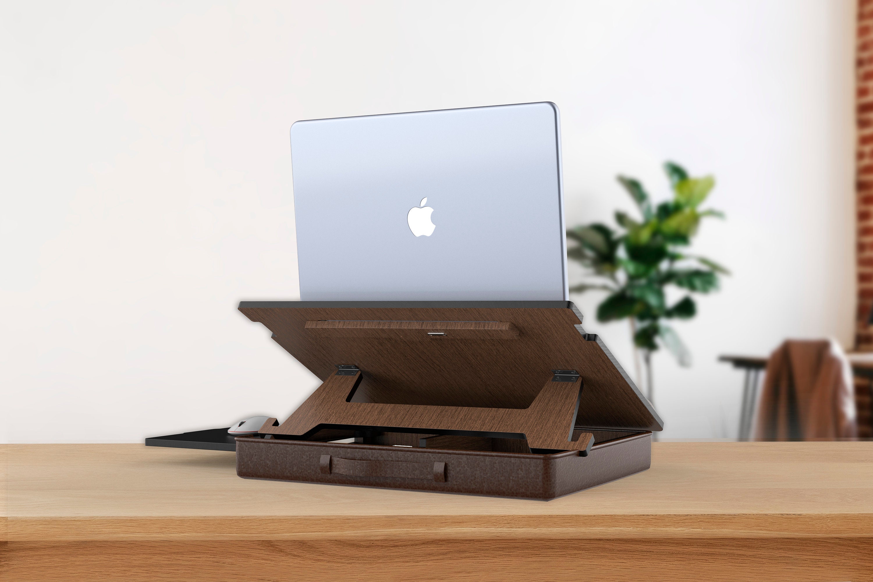 Wooden Lap Desk With Storage Height Adjustable With Leather - Etsy