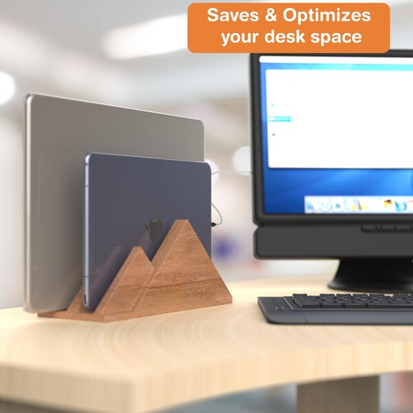 Wooden MacBook Vertical Stand - Etsy