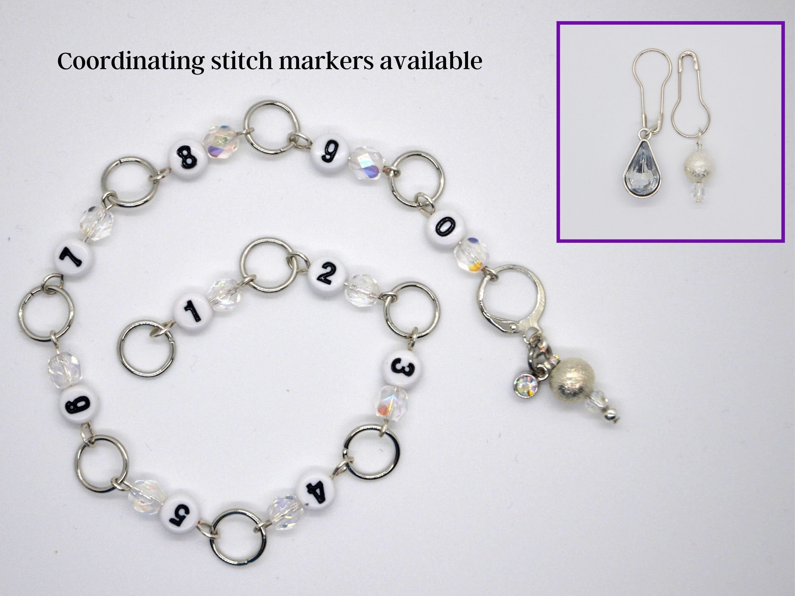 Knitting Chain Row Counter, Progress Keeper, Clear Aurora, Multiple ...