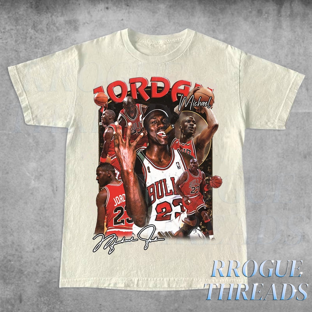 Vintage 90s Basketball Bootleg Style T-shirt Michael Jordan Graphic Tee ...