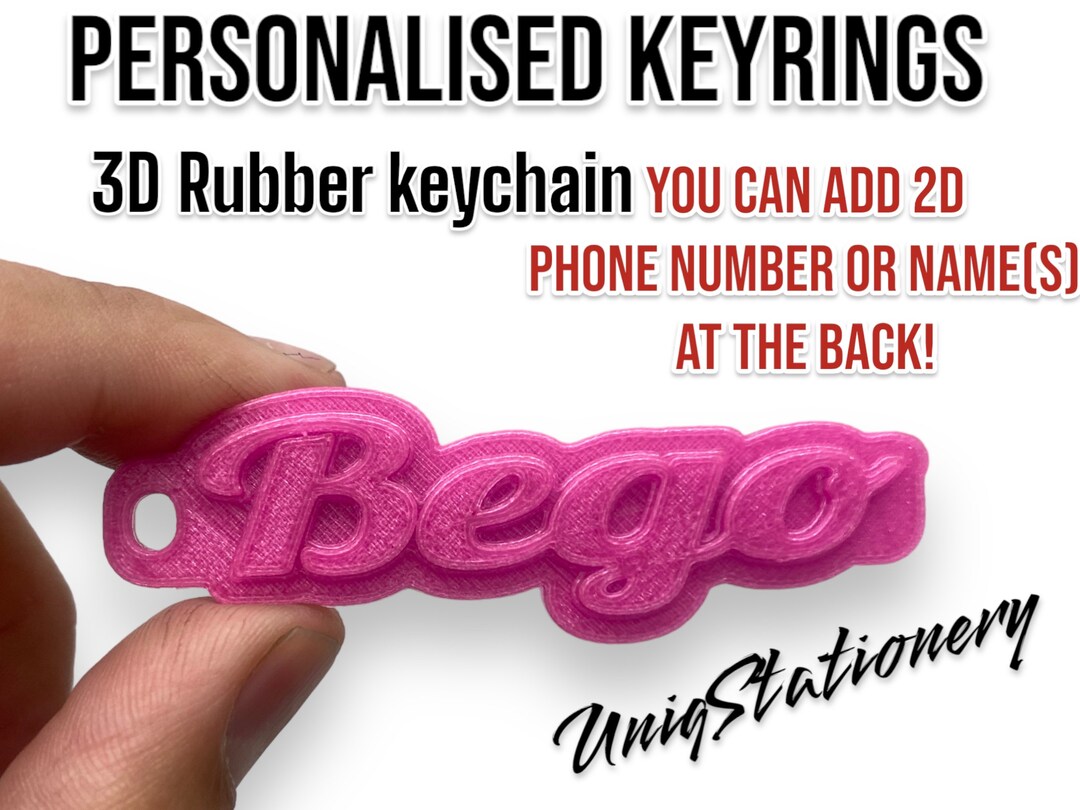 Personalised 3D Keyrings - Rubber 3D Keychains Are Great to Identify ...