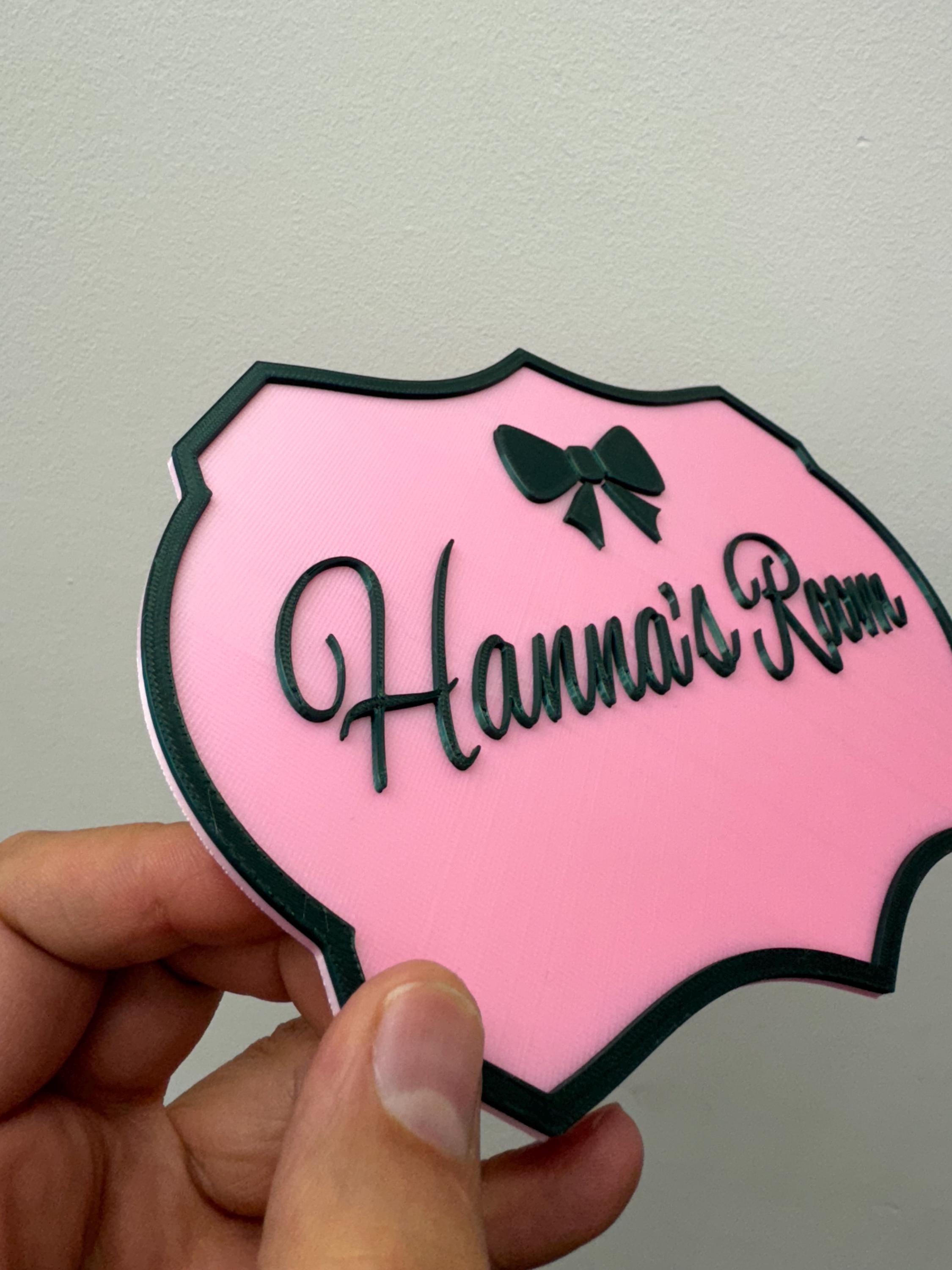 Personalised 3D Bedroom Door Sign, Custom Name Plaque for Girl's Room ...