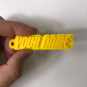 Custom Name Rubber 3D Keyring, School Keychain, for Book Bags ...